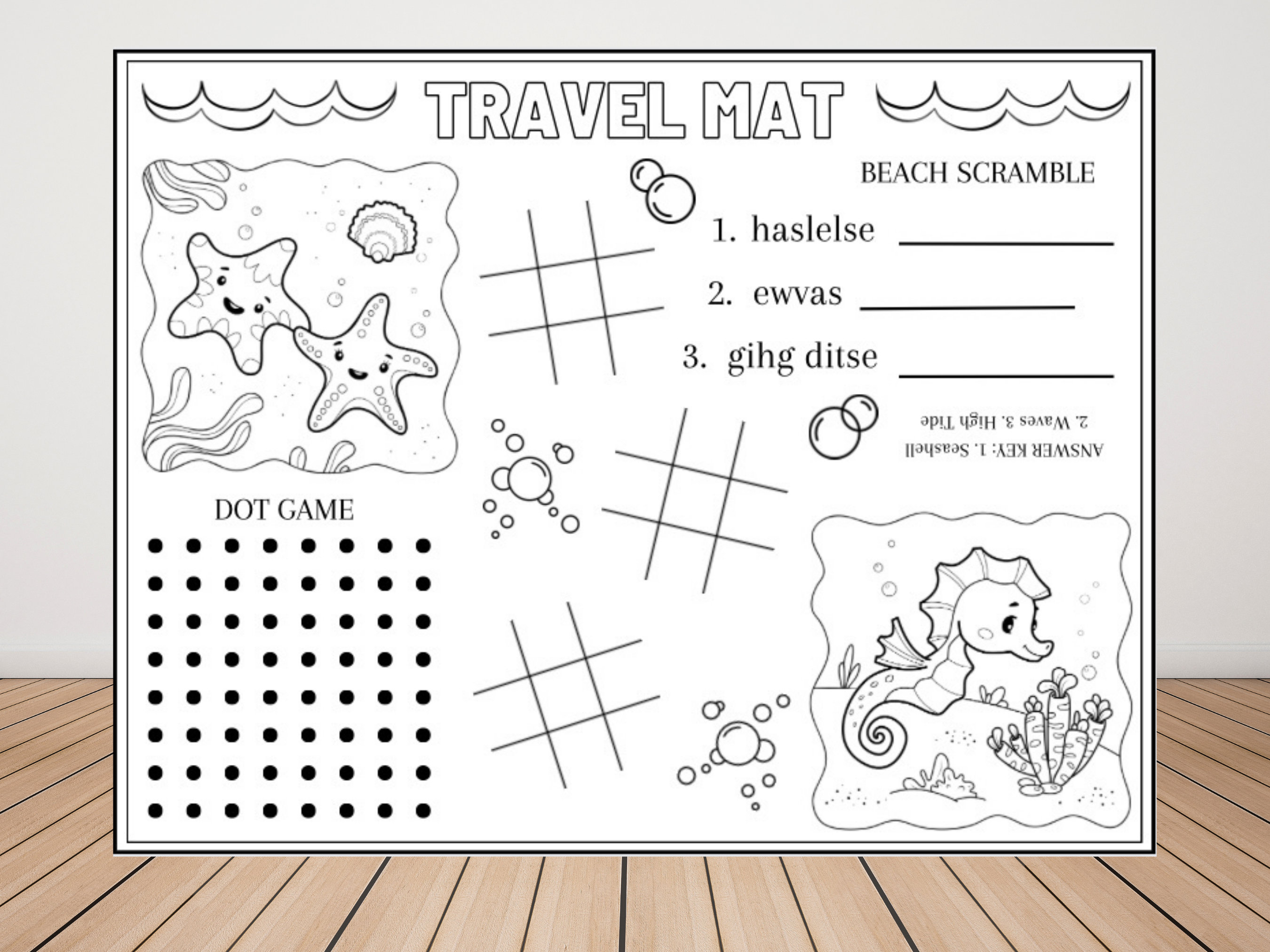 Kids Activity Placemat, Activity Sheet for Kids, Restaurant Placemats ...