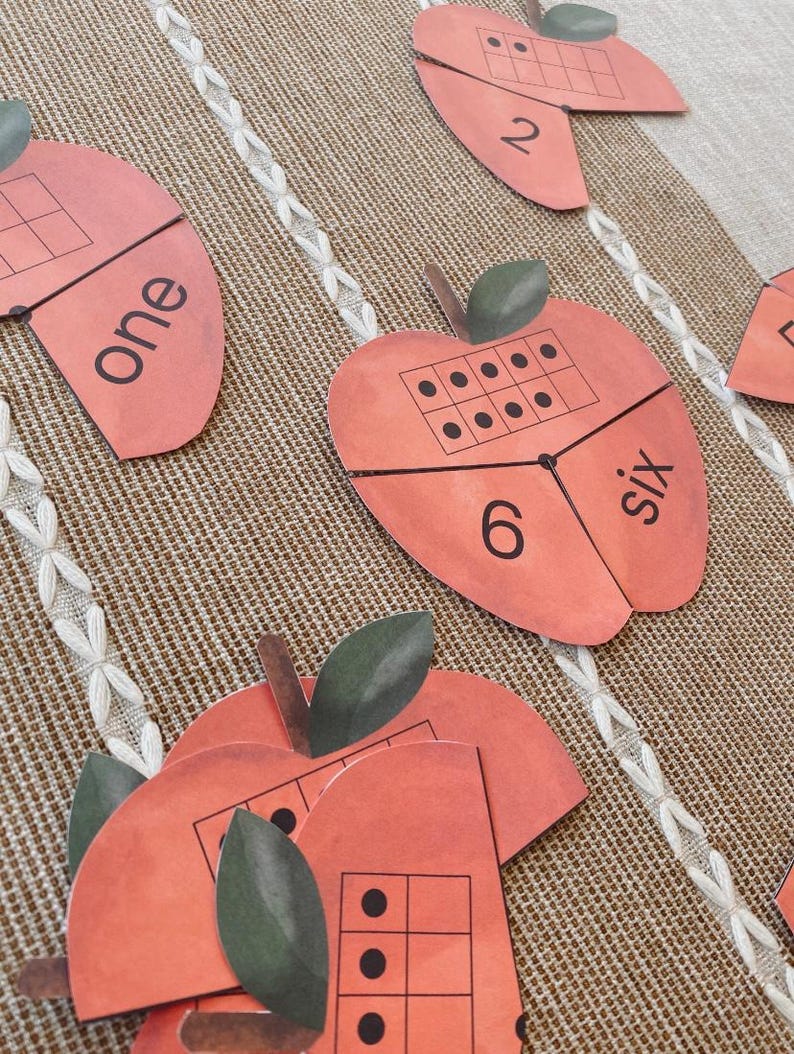Fall Number Puzzles, Counting Practice With Numbers 1-10, Ten Frames ...