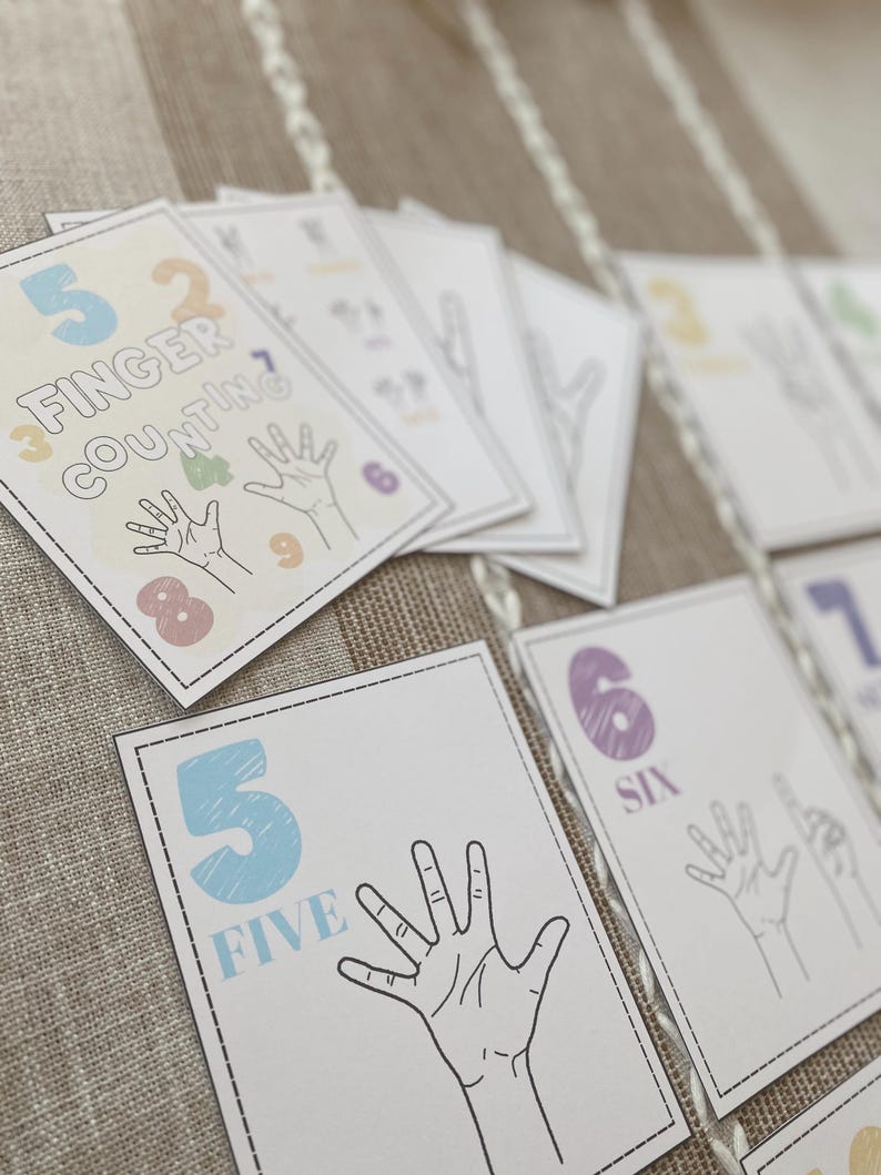 Finger Counting Flashcards for Kids, Kids Counting Flashcards ...