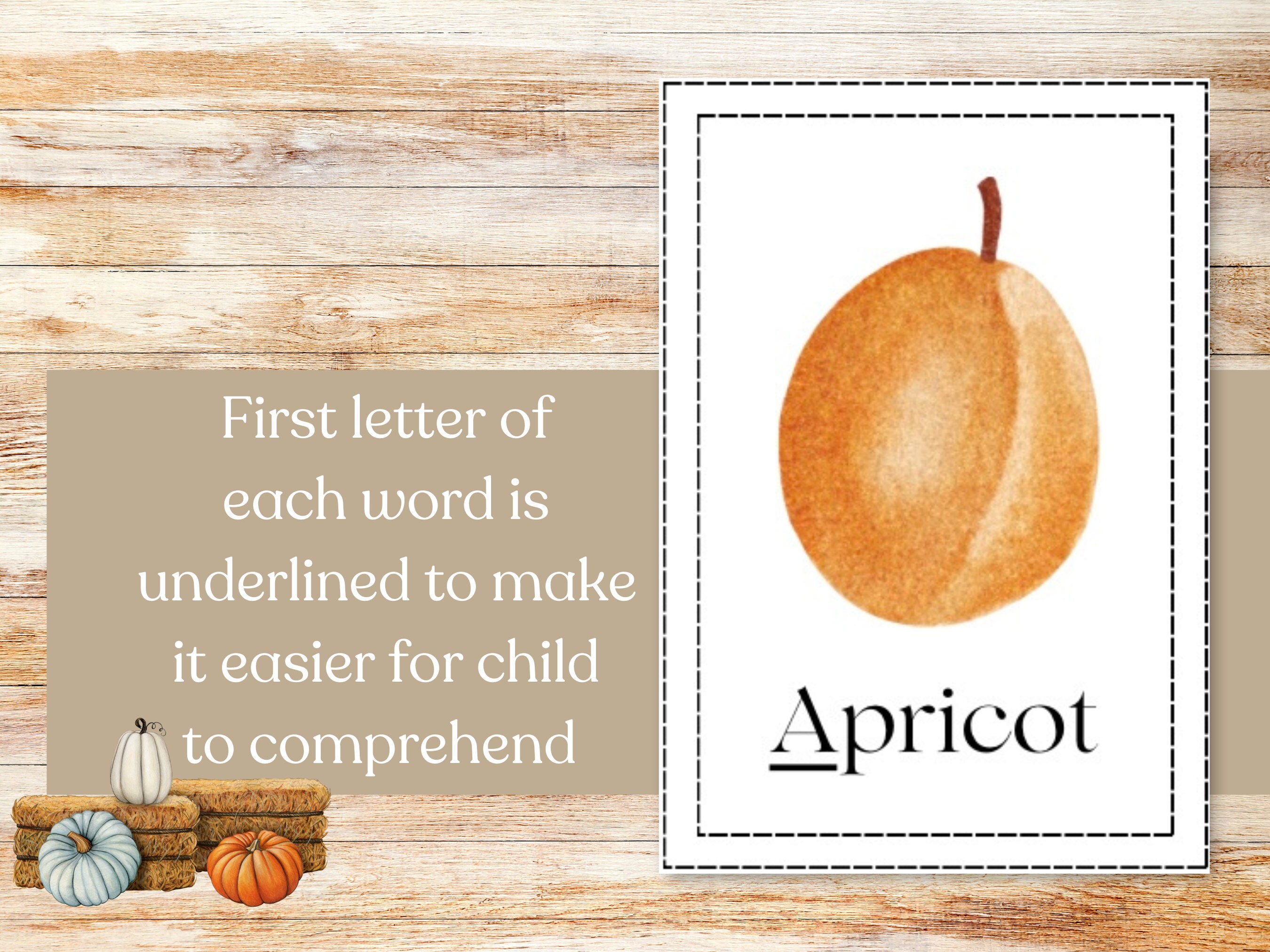 Farmer's Market Themed Flashcards, Watercolor Alphabet Cards, ABC ...