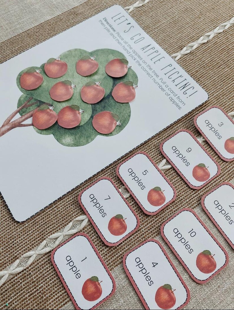 Apple Picking Activity for Kids, Learning to Count, Counting Activity ...