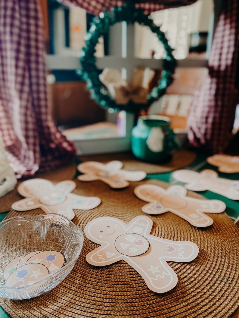Gingerbread Shape Puzzles, Pattern Practice for Kids, Holiday Learning ...