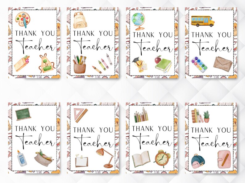 Teacher Appreciation Tags, Printable Gift Tags for Teachers, Student ...