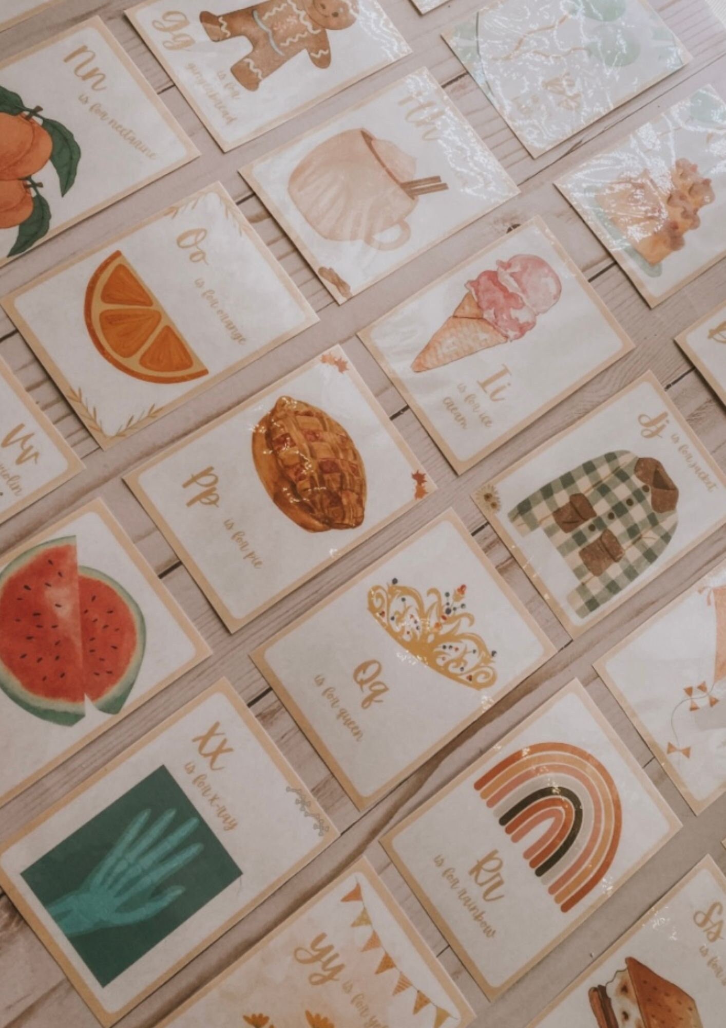 Boho Styled Preschool Alphabet Flashcards, Muted Colors, Learn My Abc’s ...