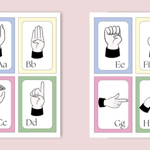 ASL Flashcards Printable, Kids Learning Sign Language, Sign Language ...