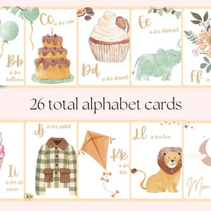 Boho Styled Preschool Alphabet Flashcards, Muted Colors, Learn My Abc’s ...