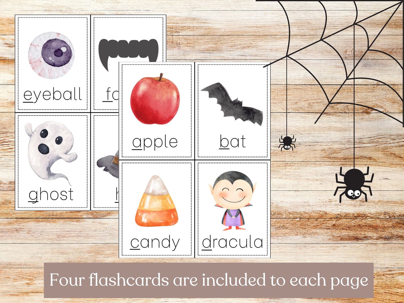 Halloween Themed ABC Flashcards for Kids, Alphabet Flashcards ...