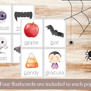 Halloween Themed ABC Flashcards for Kids, Alphabet Flashcards ...