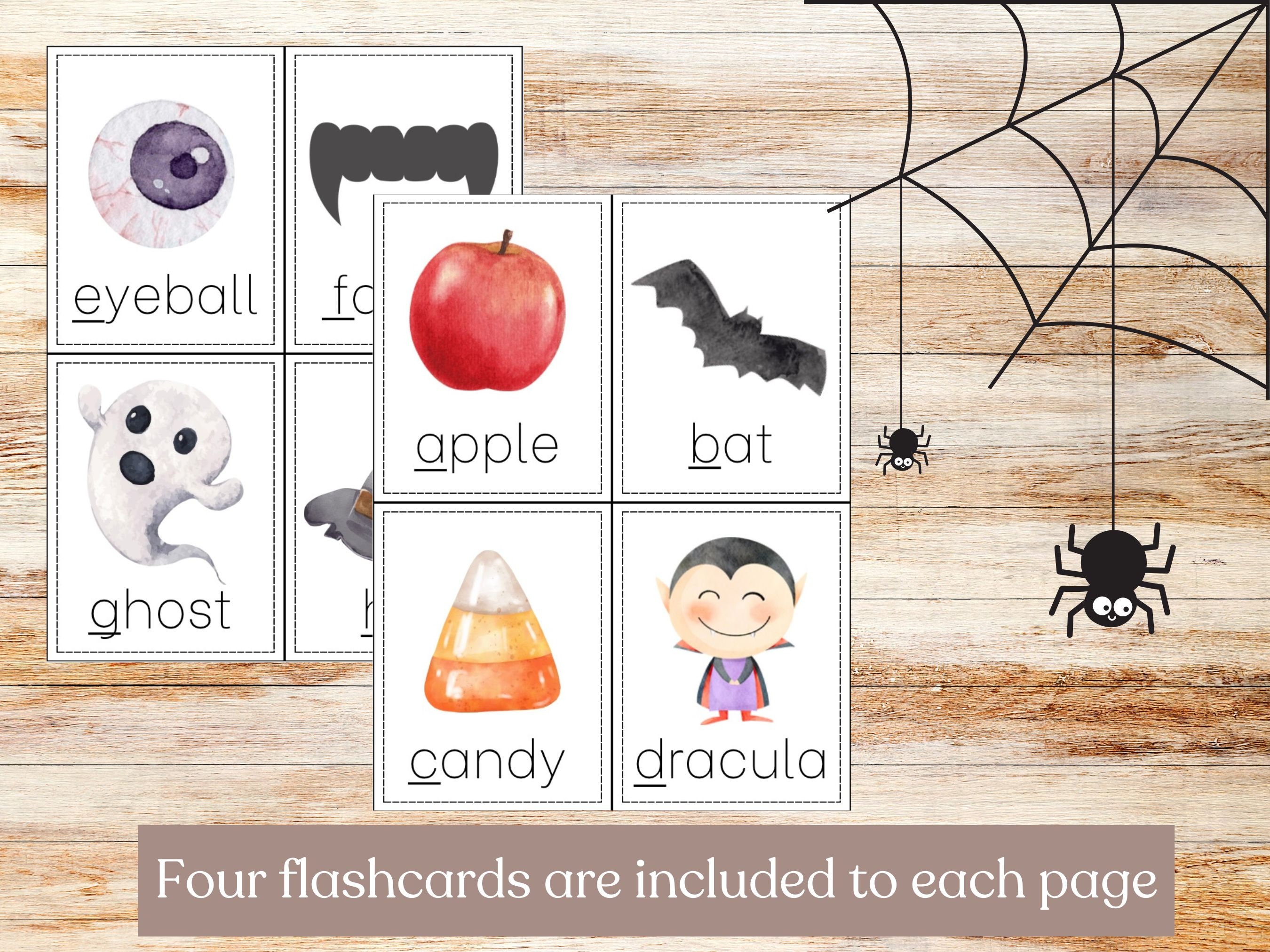 Halloween Themed ABC Flashcards for Kids, Alphabet Flashcards ...