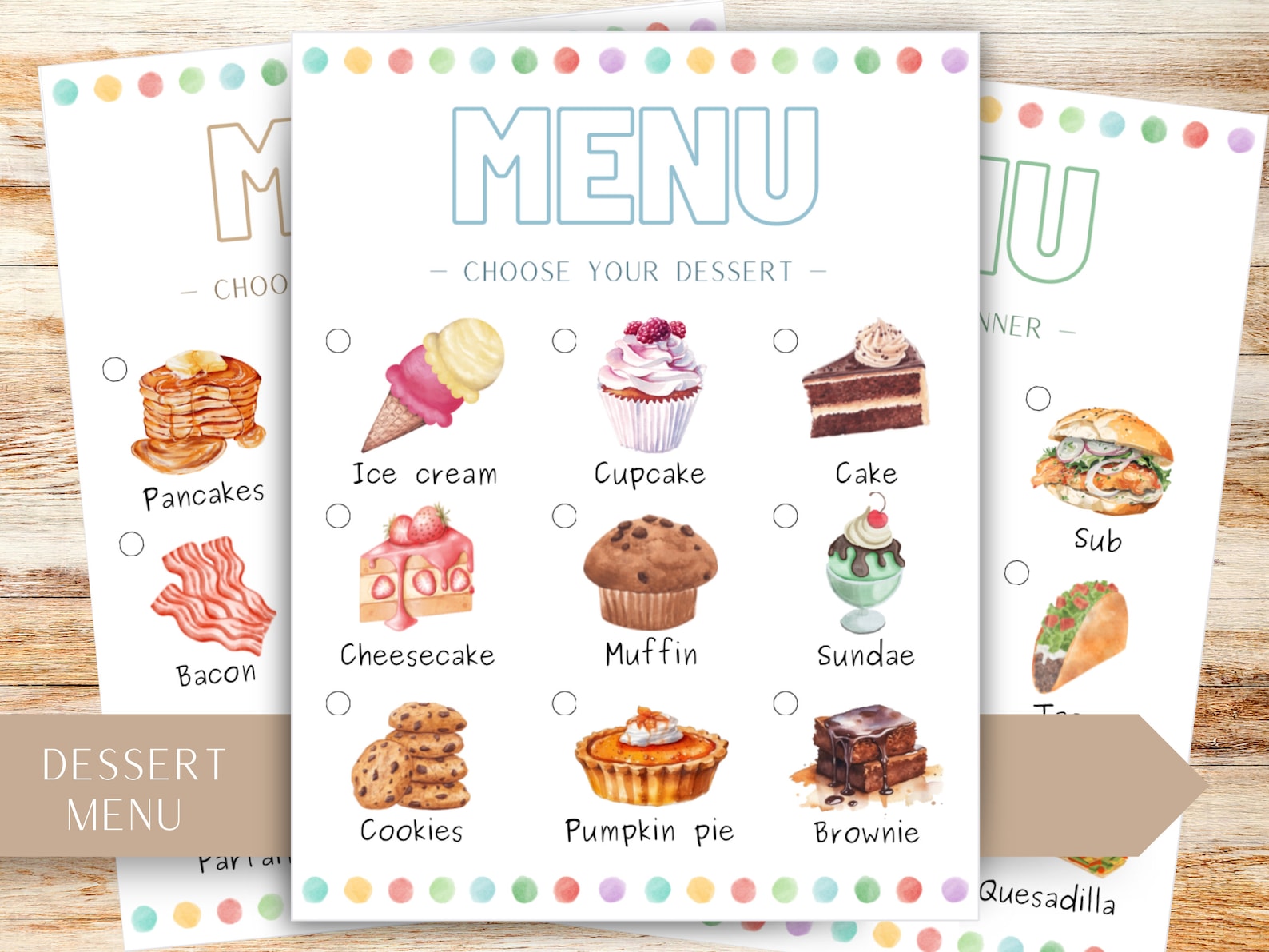 Kid's Pretend Restaurant Menus, Printable Menus for Pretend Play ...