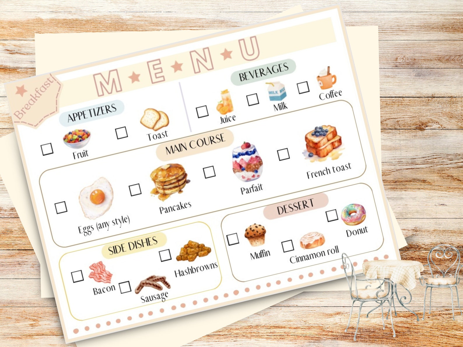 Pretend Play Restaurant Menus, Kitchen Play Menus for Kids, Printable ...