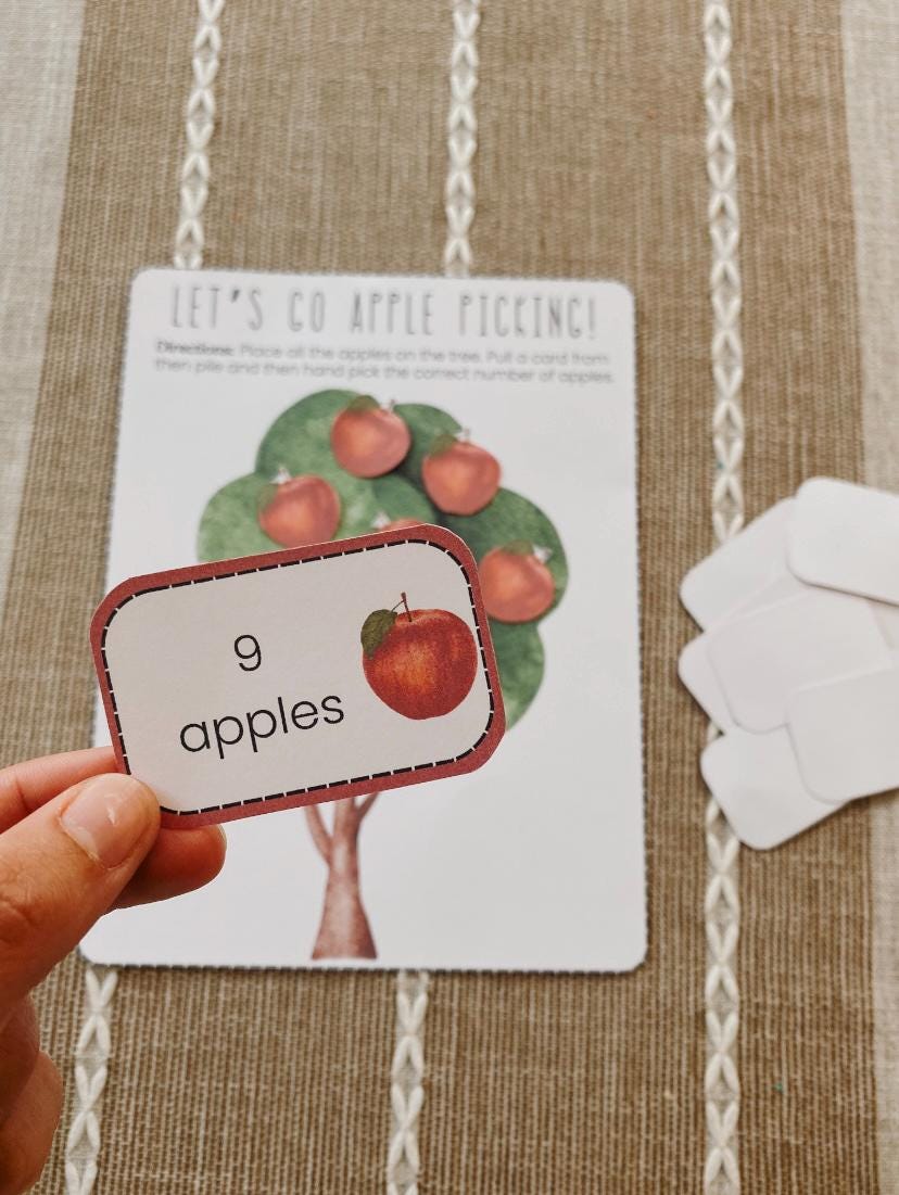 Apple Picking Activity for Kids, Learning to Count, Counting Activity ...