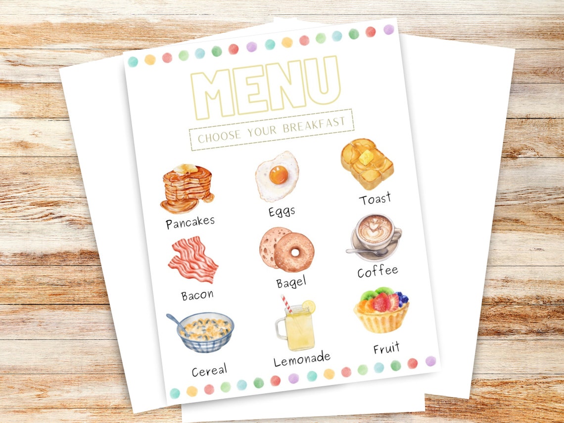 Printable Menus for Pretend Play, Imagination Props, Pretend Play ...