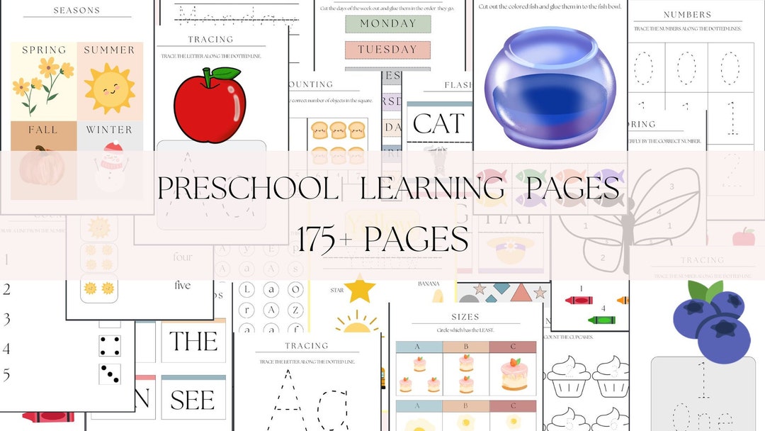 Preschool Learning Activity Bundle | Activity Worksheet Printables ...