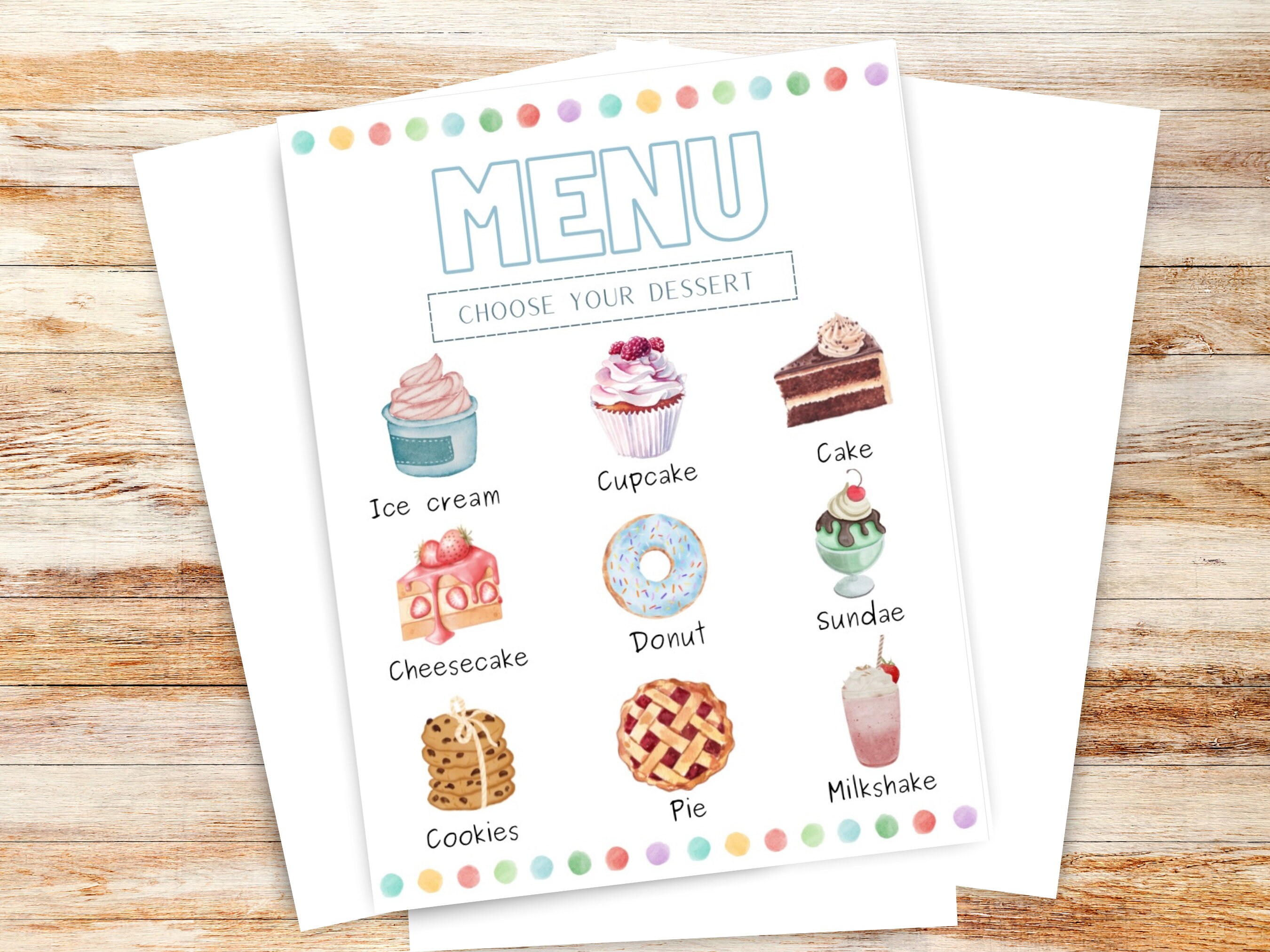 Printable Menus for Pretend Play, Imagination Props, Pretend Play ...