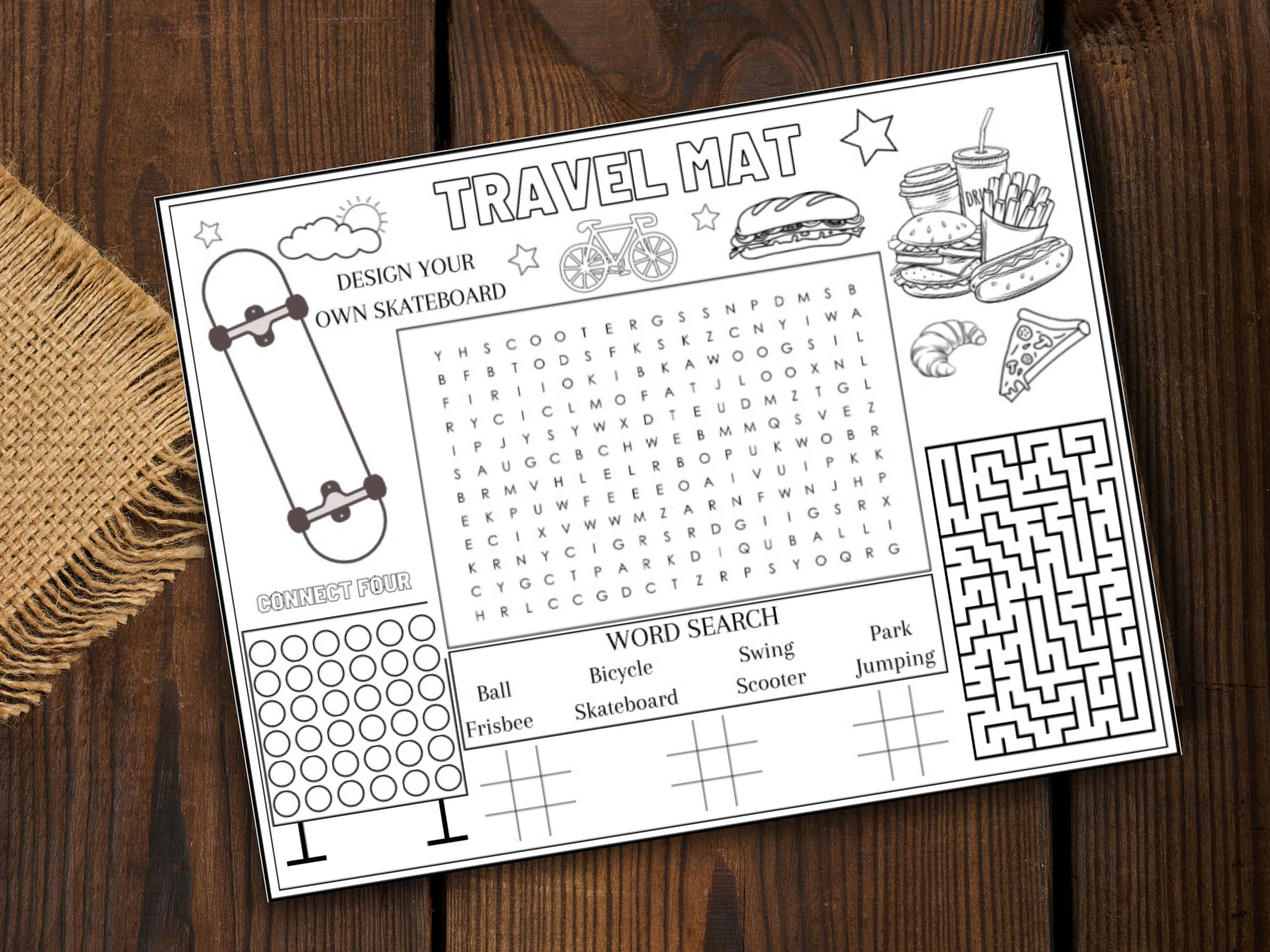 Kids Activity Placemat, Activity Sheet for Kids, Restaurant Placemats ...
