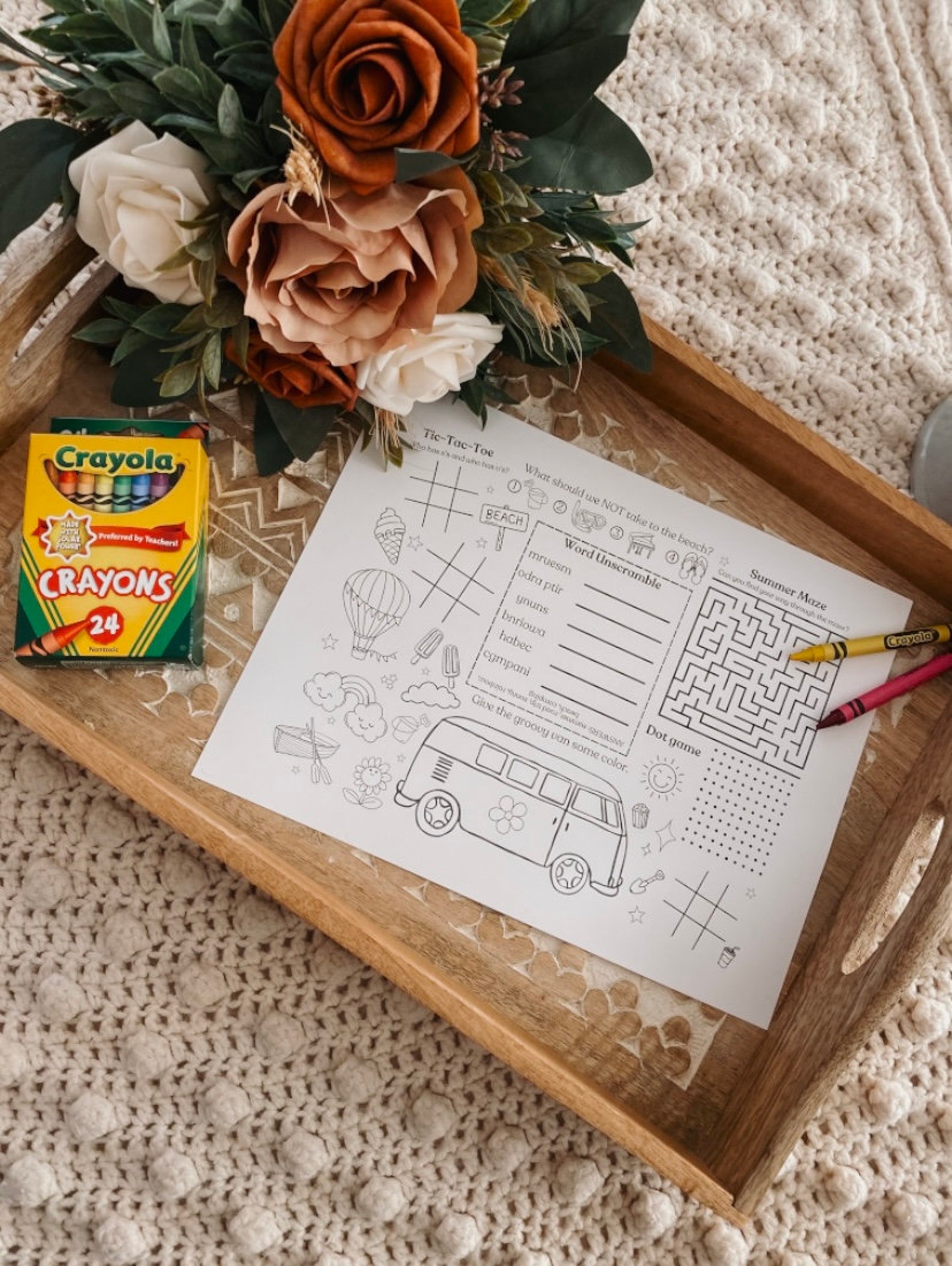 Summer Activity Placemat, Printable Activity Placemat, Summer Games ...