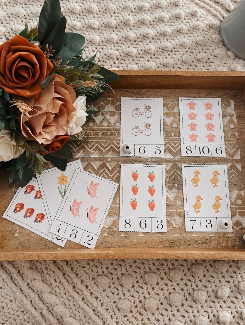 Summer Count and Clip Activity, Count and Clip Cards 1-10, Montessori ...