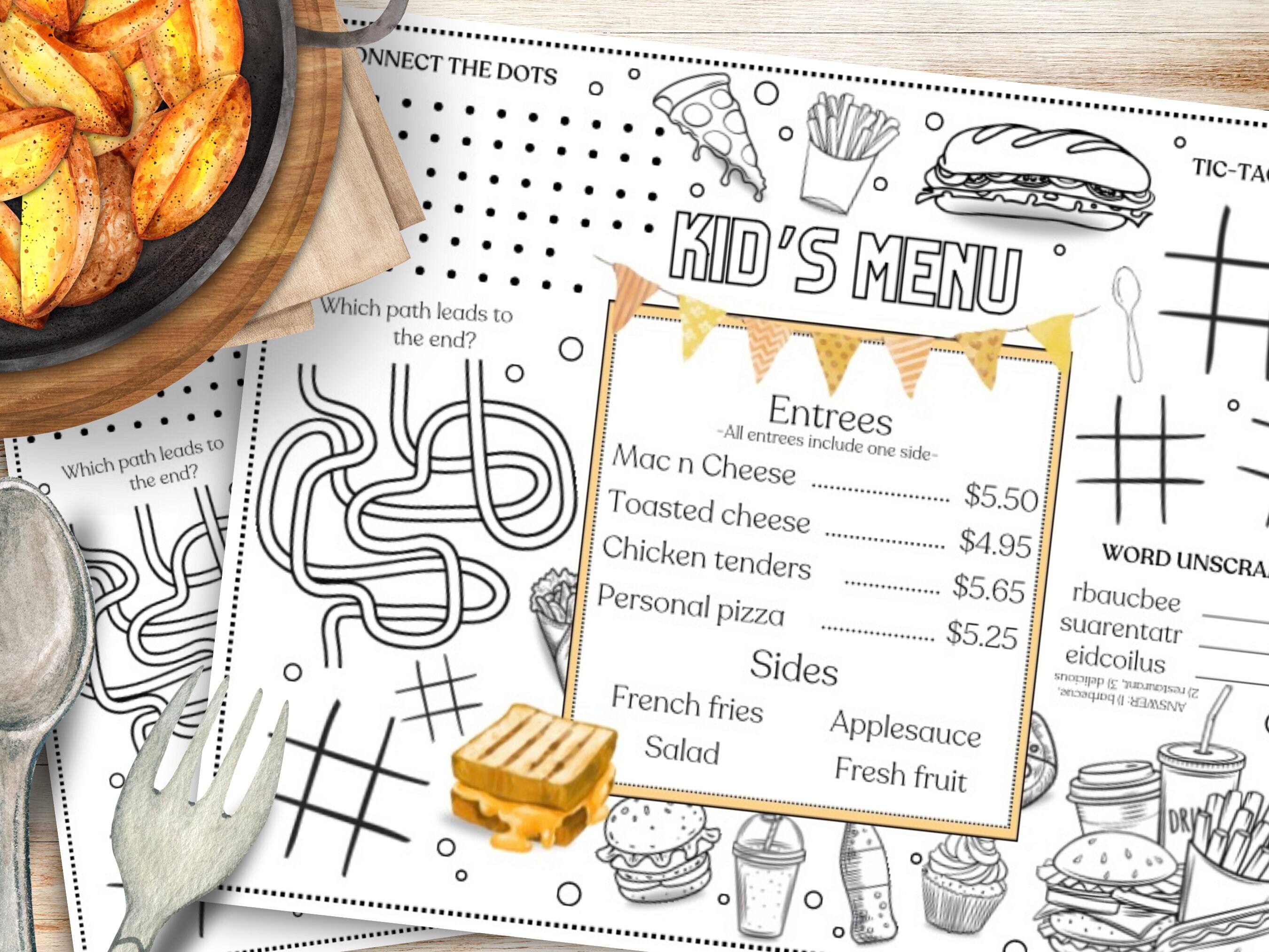 Printable Menus for Pretend Play, Dramatic Play, Imagination Props ...