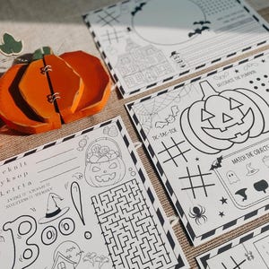 Halloween Activity Placemats, Kids Activity Mats, Kids Travel Placemats ...