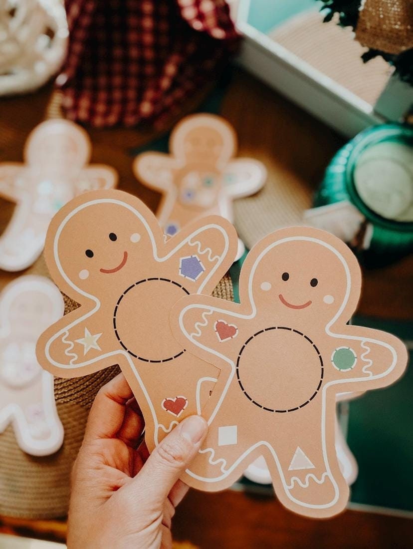 Gingerbread Shape Puzzles, Pattern Practice for Kids, Holiday Learning ...