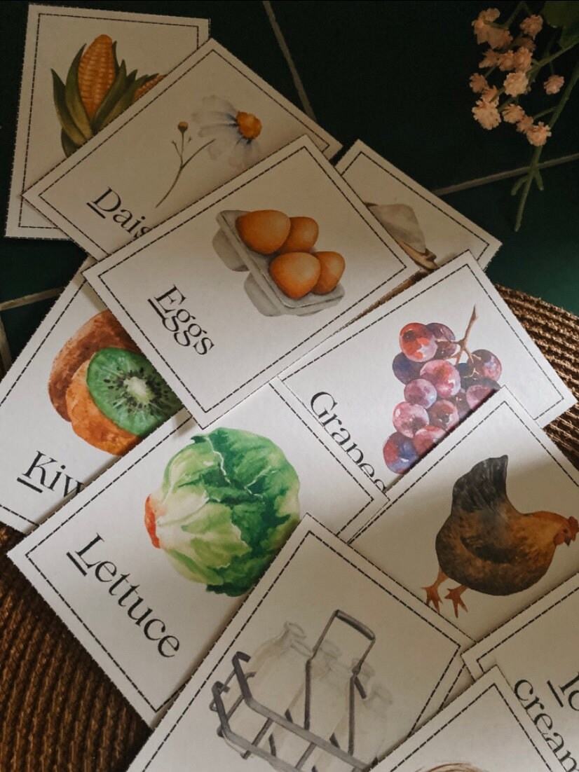 Farmer's Market Educational Flashcards, Alphabet Flashcards for Kids ...