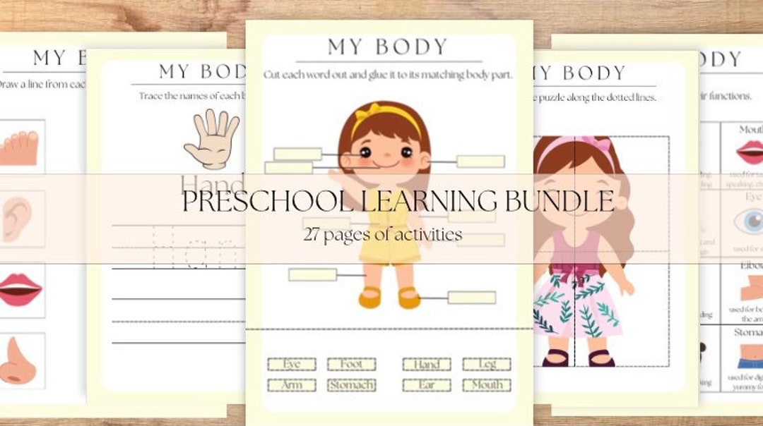 Learning My Body for Preschoolers Printable, Educational Worksheets for ...