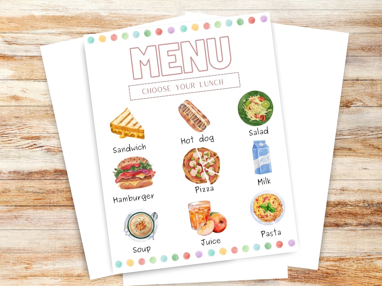 Printable Menus for Pretend Play, Imagination Props, Pretend Play ...