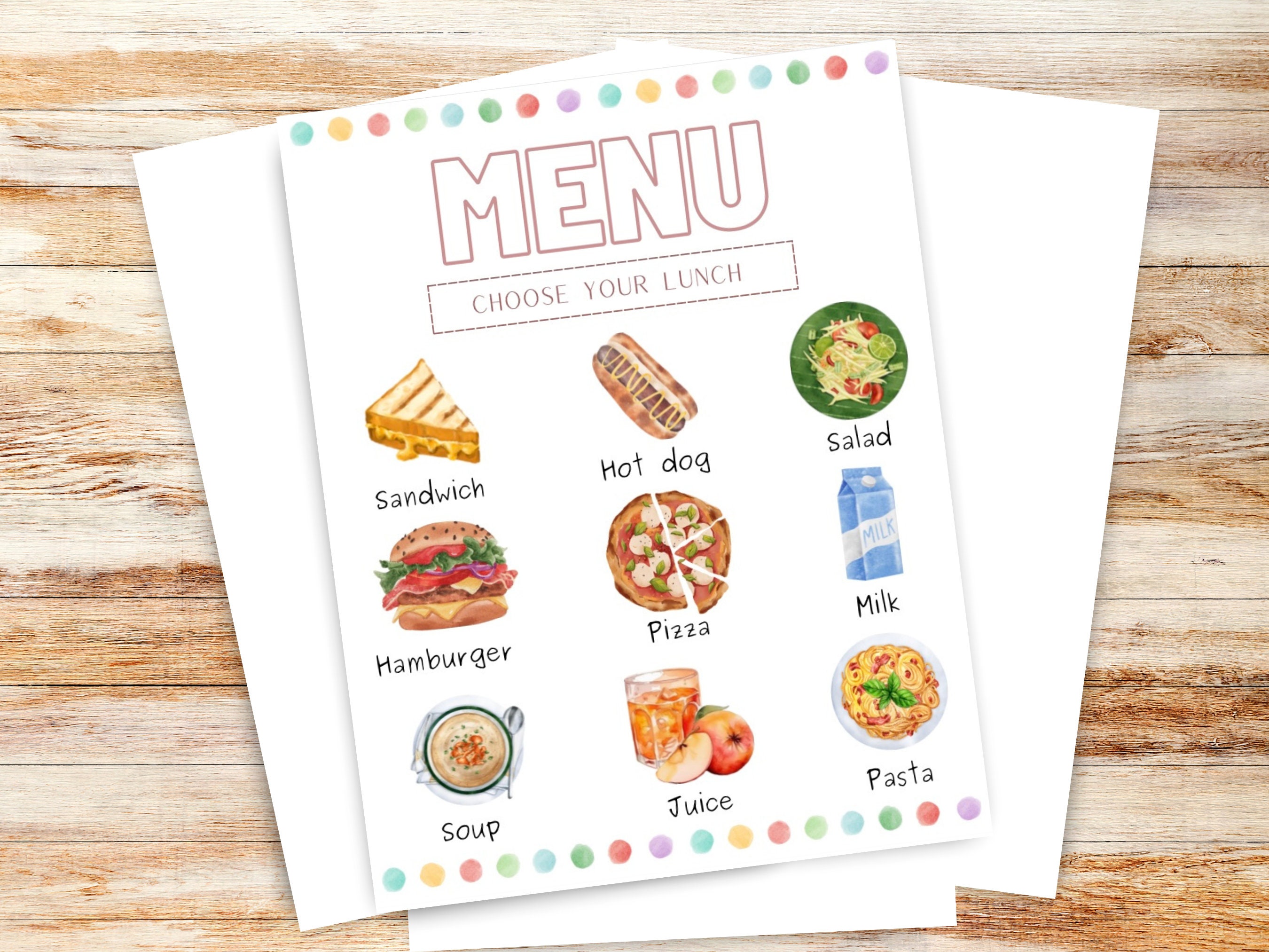 Printable Menus for Pretend Play, Imagination Props, Pretend Play ...