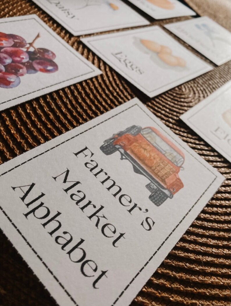 Farmer's Market Educational Flashcards, Alphabet Flashcards for Kids ...