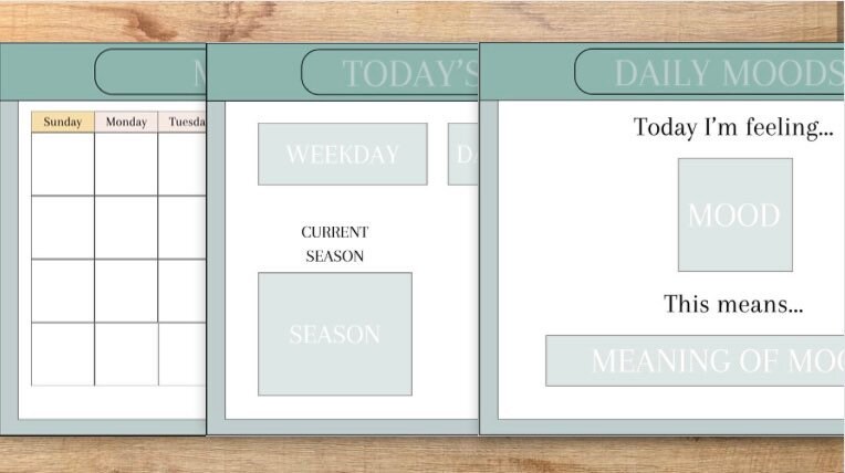 Printable Visual Calendar Board for Preschooler, Editable Calendar ...