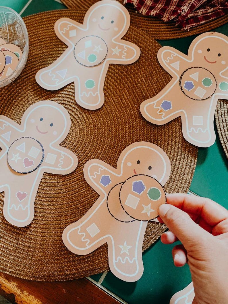 Gingerbread Shape Puzzles, Pattern Practice for Kids, Holiday Learning ...