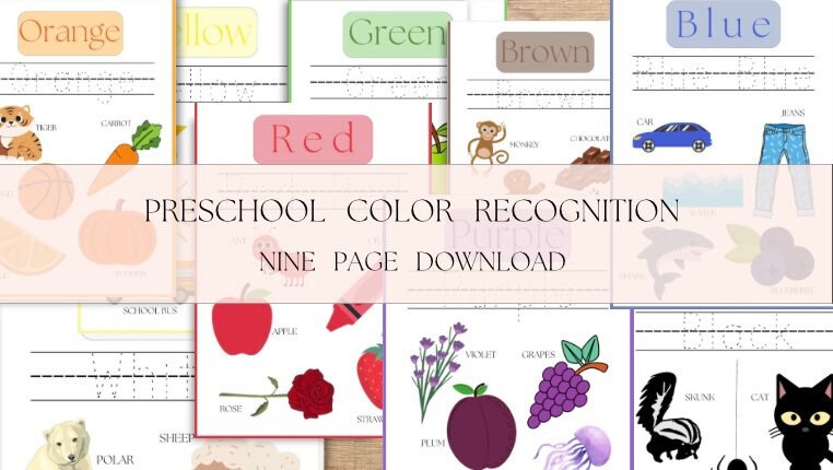 Preschool Color Recognition Worksheets Pre-k Tracing Worksheets Word ...