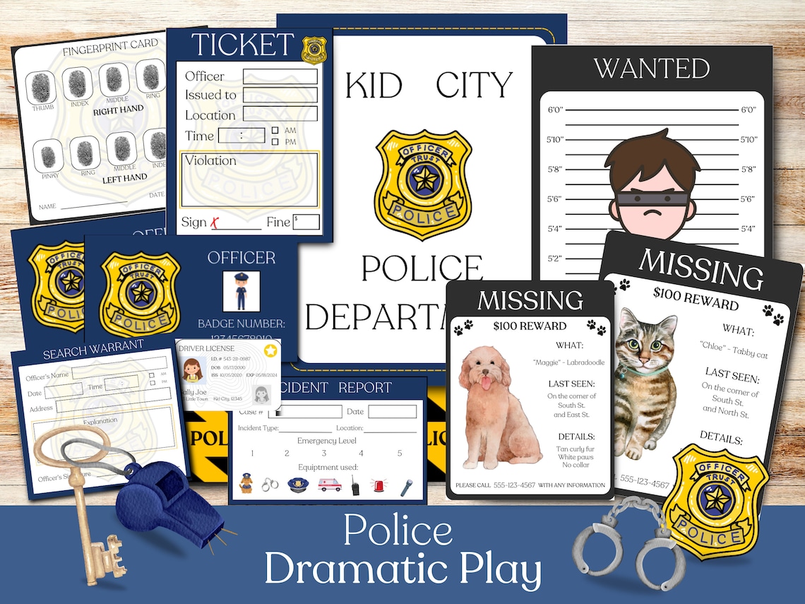 Police Dramatic Play for Kids, Pretend Police Department, Kid's Pretend ...