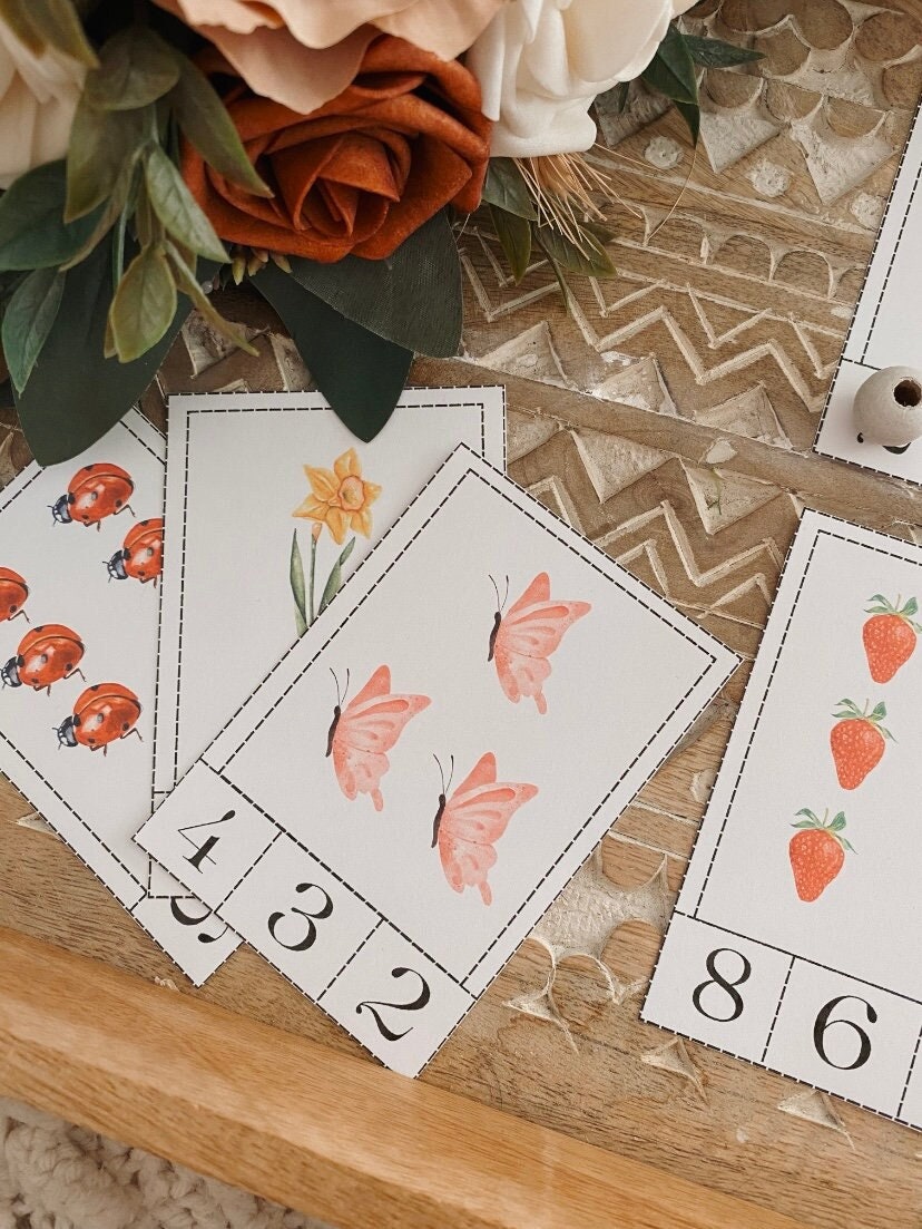 Summer Count and Clip Activity, Count and Clip Cards 1-10, Montessori ...