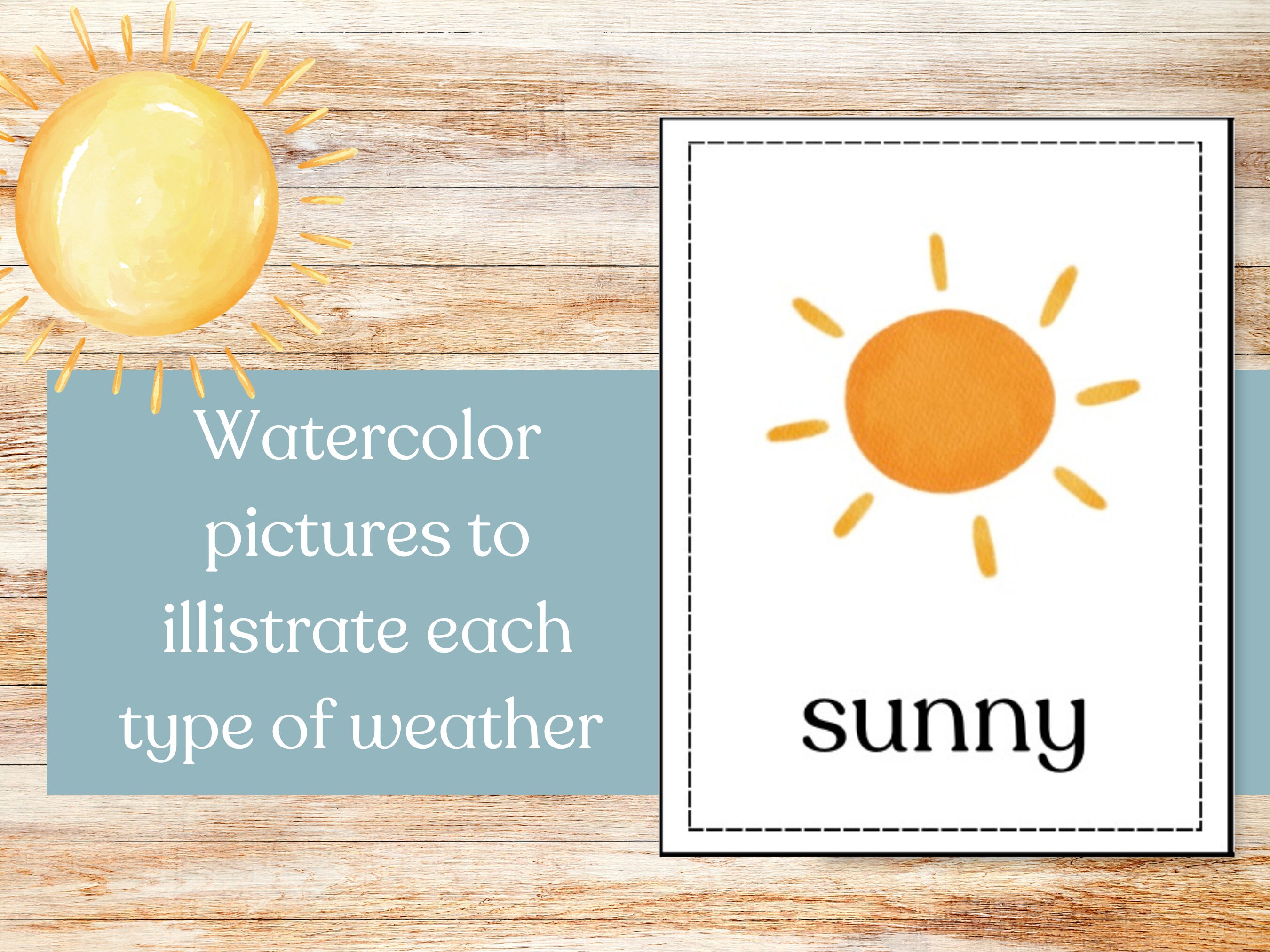 Weather Flashcards for Kids, Homeschool Resources, Montessori ...