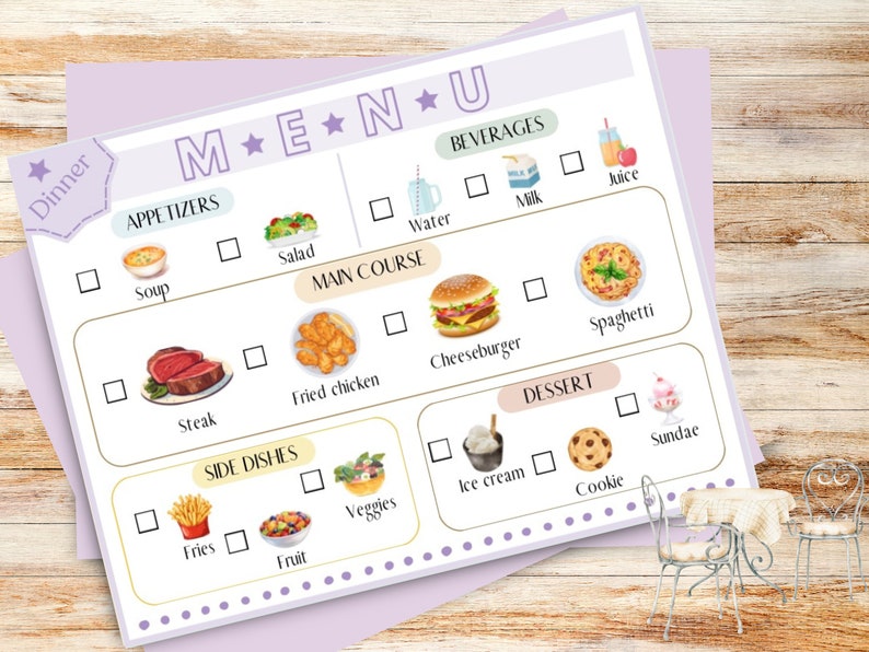 Pretend Play Restaurant Menus, Kitchen Play Menus for Kids, Printable ...
