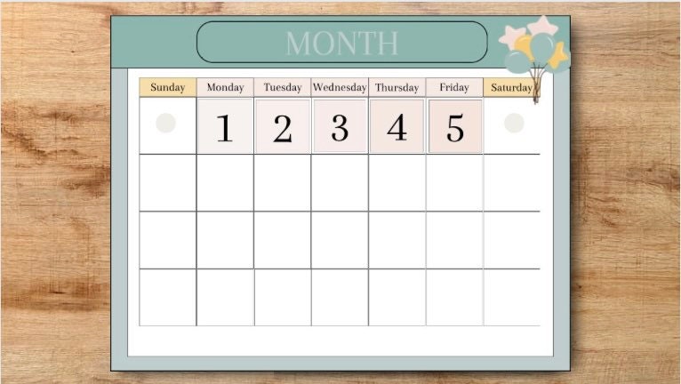 Printable Visual Calendar Board for Preschooler, Editable Calendar ...