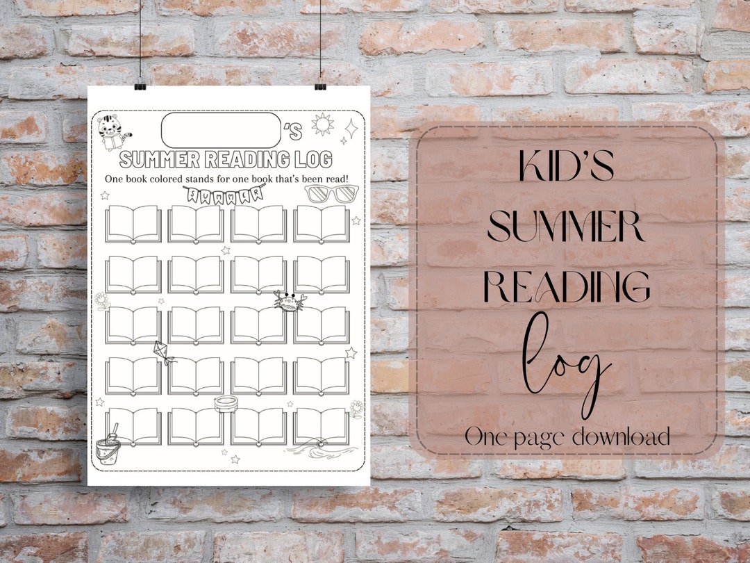 Kid's Printable Summer Reading Log, Book Log, Reading Tracker for Kids ...