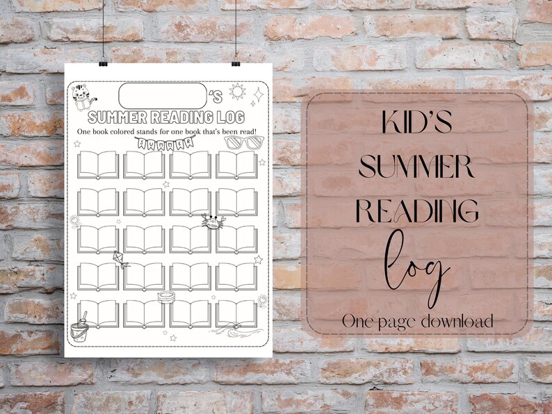 Kid's Printable Summer Reading Log Book Log Reading - Etsy