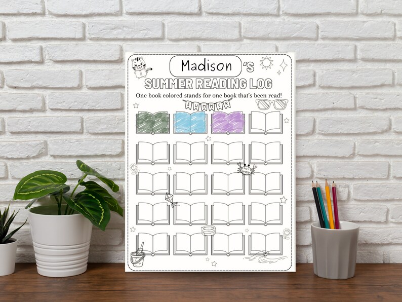 Kid's Printable Summer Reading Log Book Log Reading - Etsy