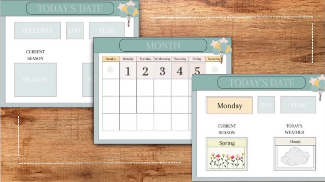 Printable Visual Calendar Board for Preschooler Editable - Etsy