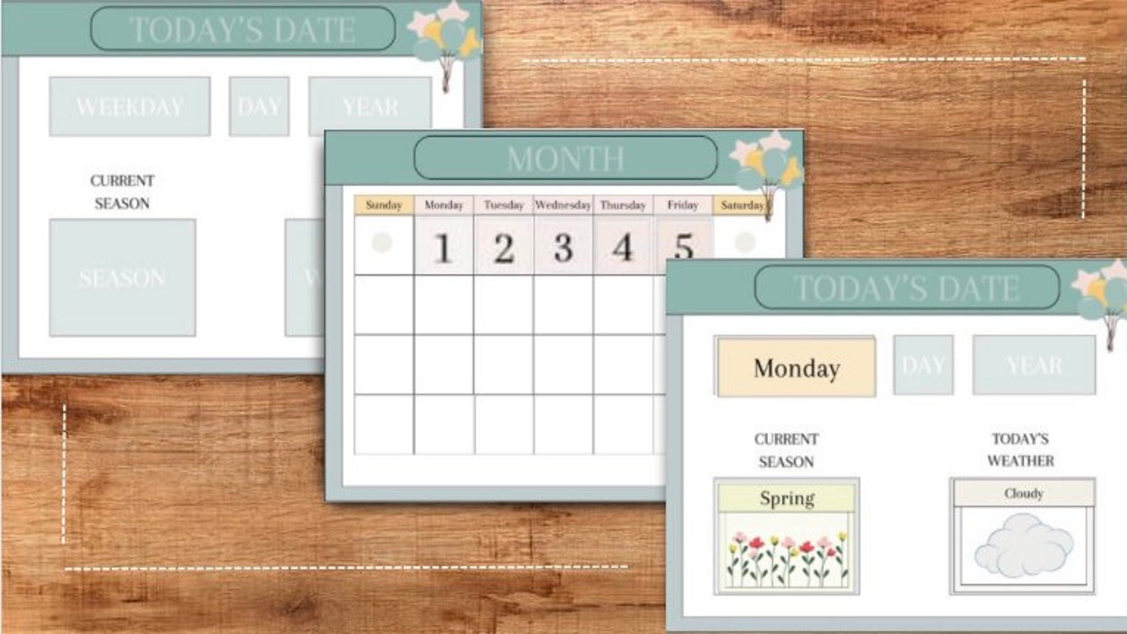 Printable Visual Calendar Board for Preschooler, Editable Calendar ...