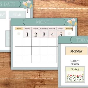 Printable Visual Calendar Board for Preschooler, Editable Calendar ...