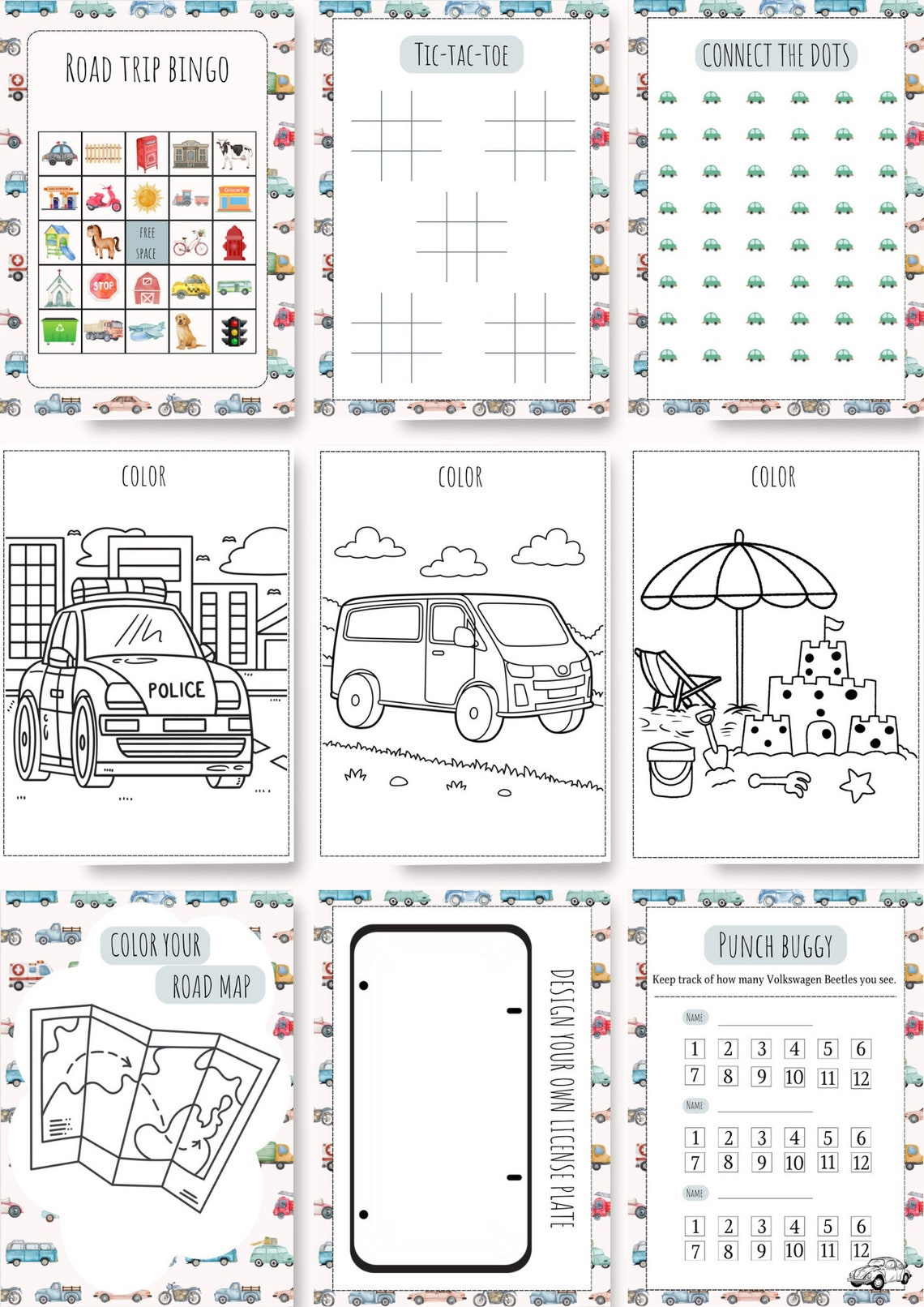 Road Trip Activities for Kids, Printable Pen and Paper Activities, Kid ...