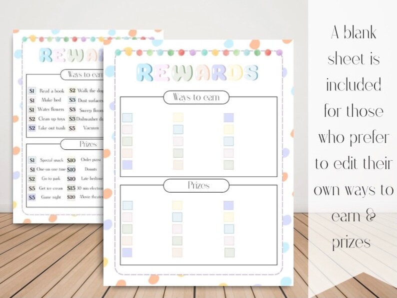 Printable Reward System, Reward Bucks for Kids, Pretend Money, Editable ...