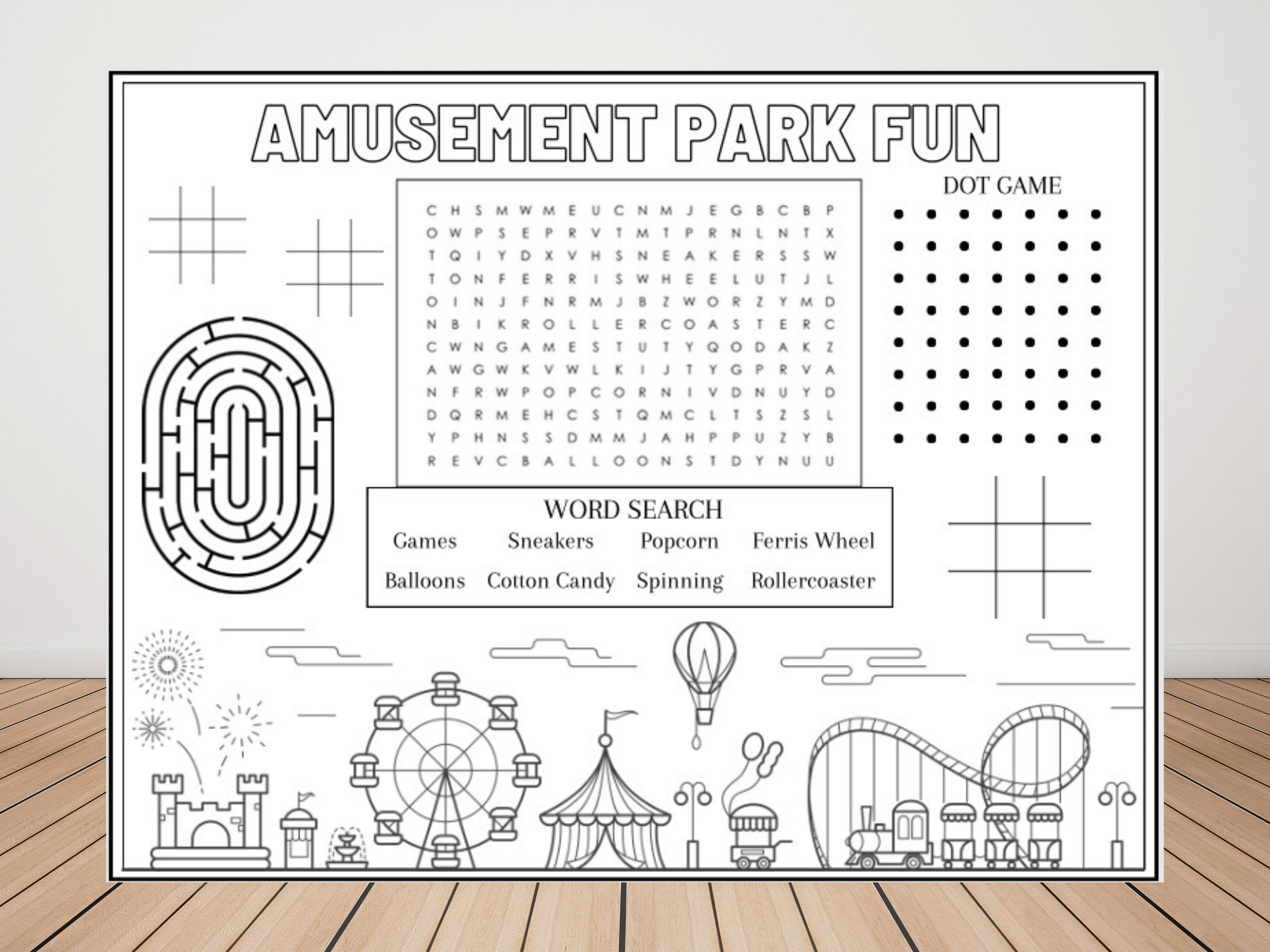 Kids Activity Placemat, Activity Sheet for Kids, Restaurant Placemats ...