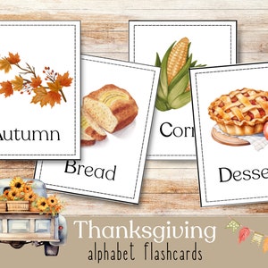 Thanksgiving Alphabet Flashcards, Alphabet Flashcards for Kids ...