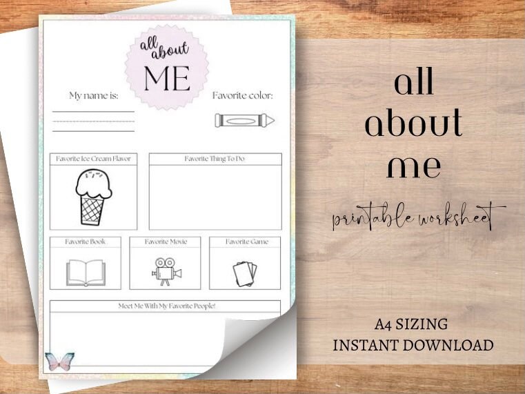 Rainbow All About Me Worksheet, Printable All About Me Questionnaire ...