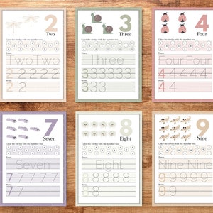 Preschool and Kindergarten Number Learning Worksheets, Homeschool ...